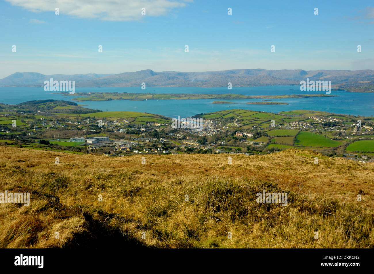 Whiddy Island and Bantry Town n Bantry Bay from Knocknaveagh Stock ...