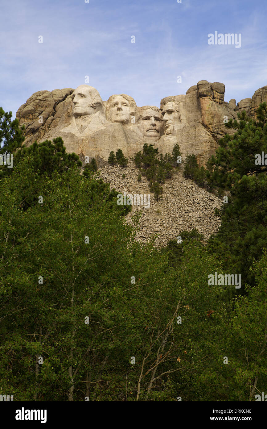 The Granite Sculpture of Mount Rushmore Including the Faces of ...