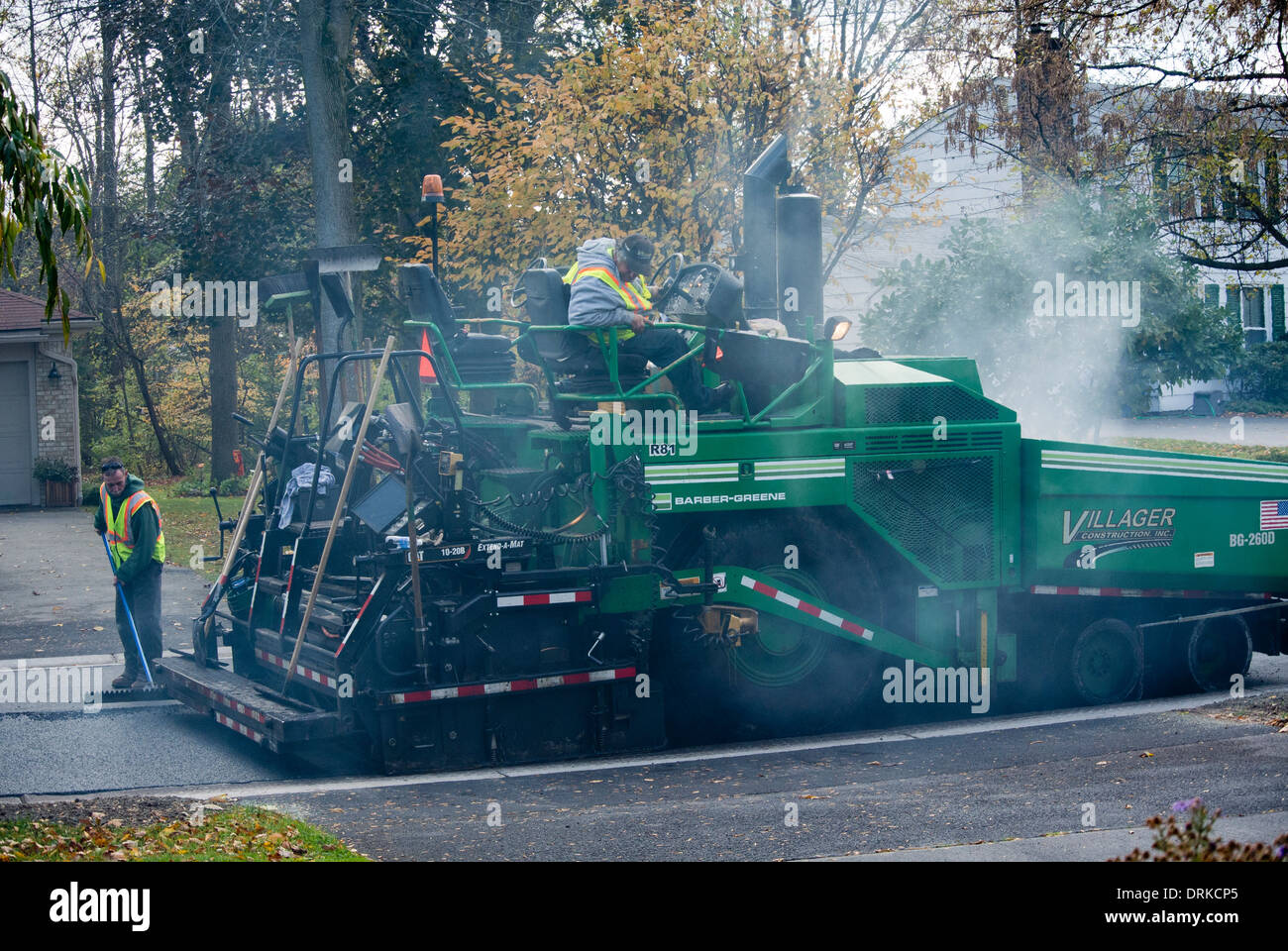 Paving machine at work Stock Photo - Alamy