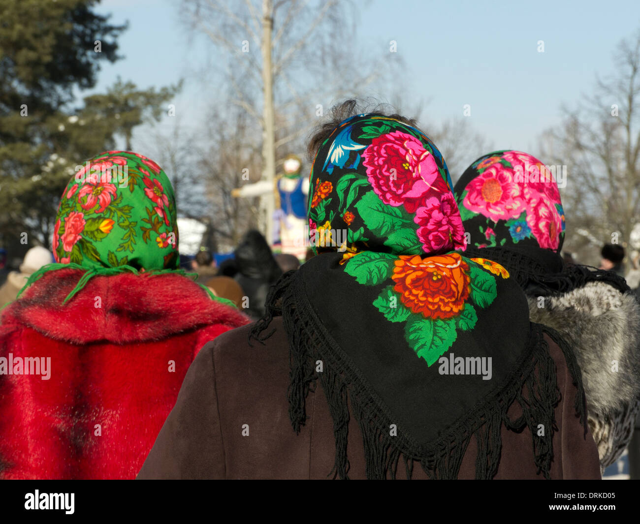Ivankiv winter festival Ukraine burning man Stock Photo - Alamy