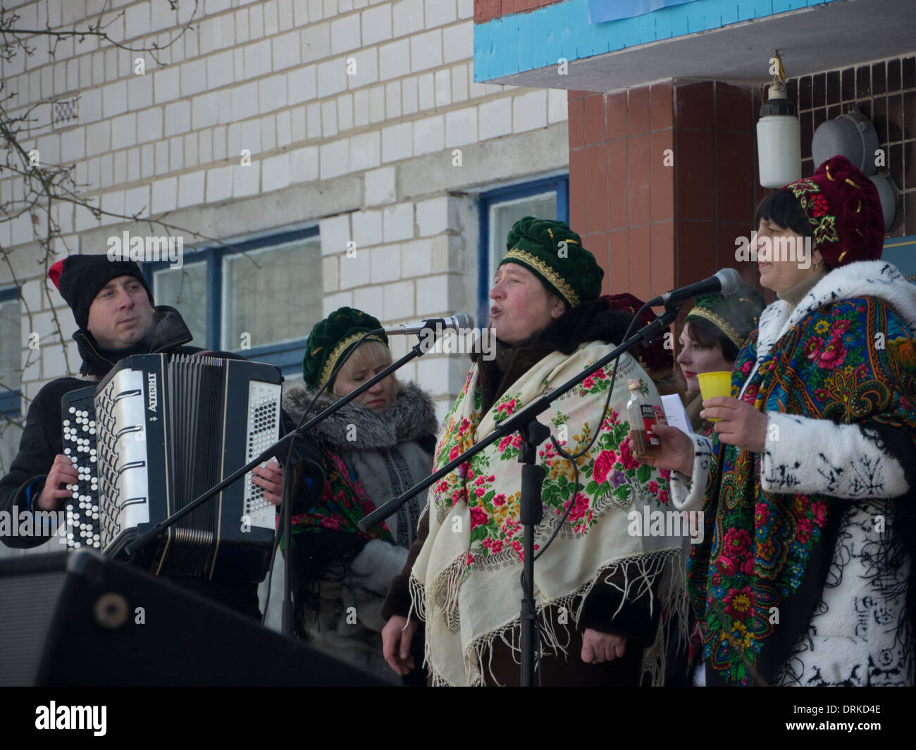 Ivankiv winter festival Ukraine burning man Stock Photo - Alamy