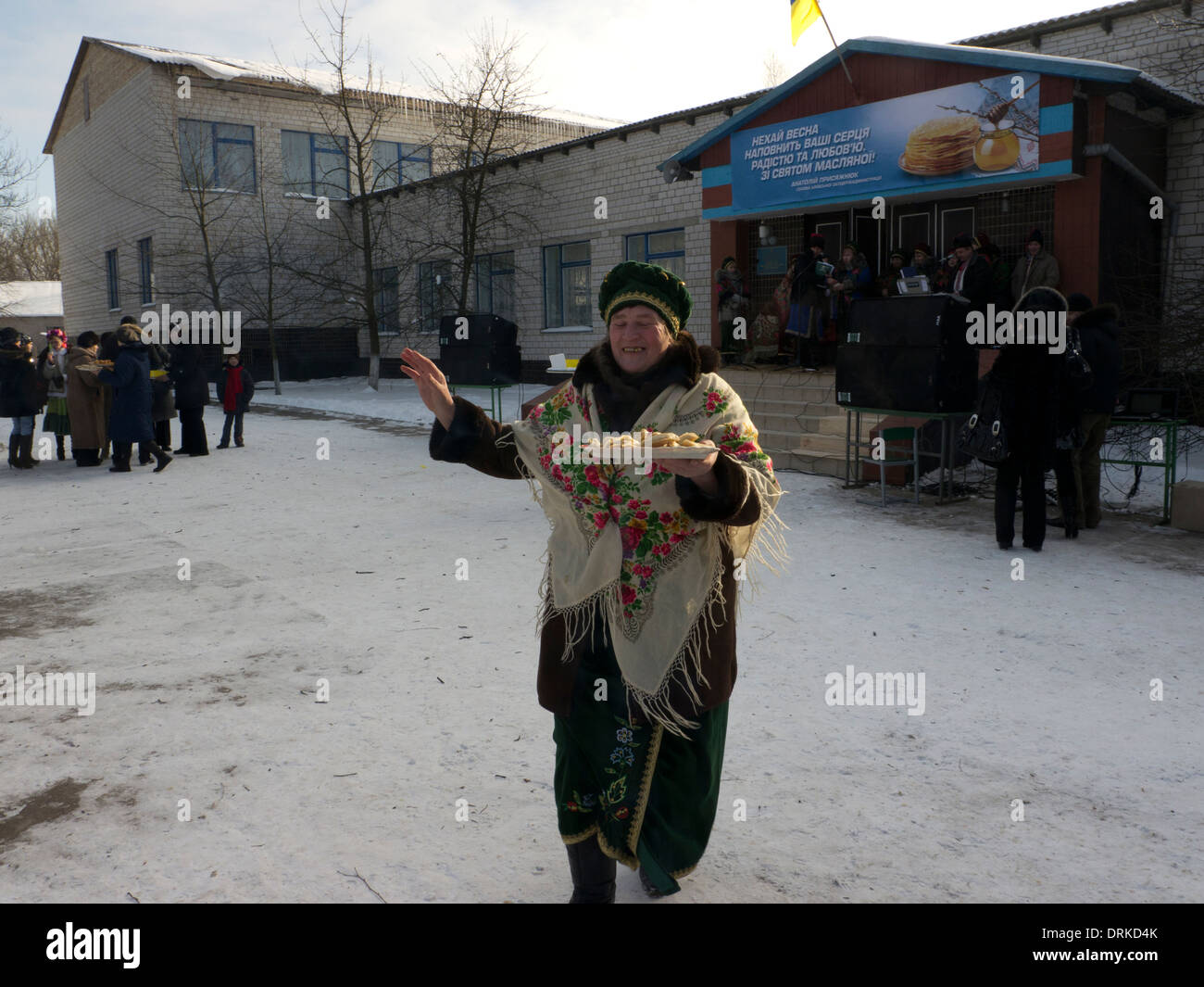 Ivankiv winter festival Ukraine burning man Stock Photo - Alamy