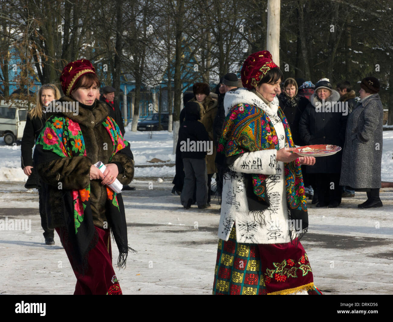 Ivankiv winter festival Ukraine burning man Stock Photo - Alamy