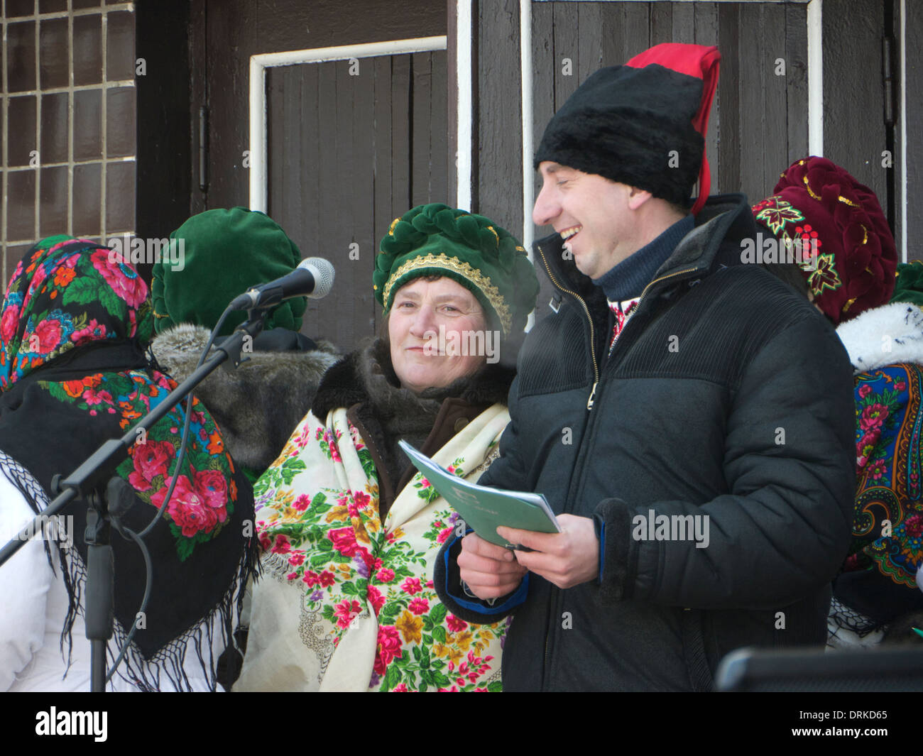 Ivankiv winter festival Ukraine burning man Stock Photo - Alamy