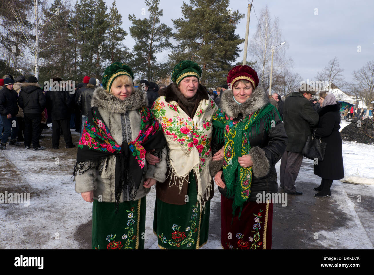 Ivankiv winter festival Ukraine burning man Stock Photo - Alamy