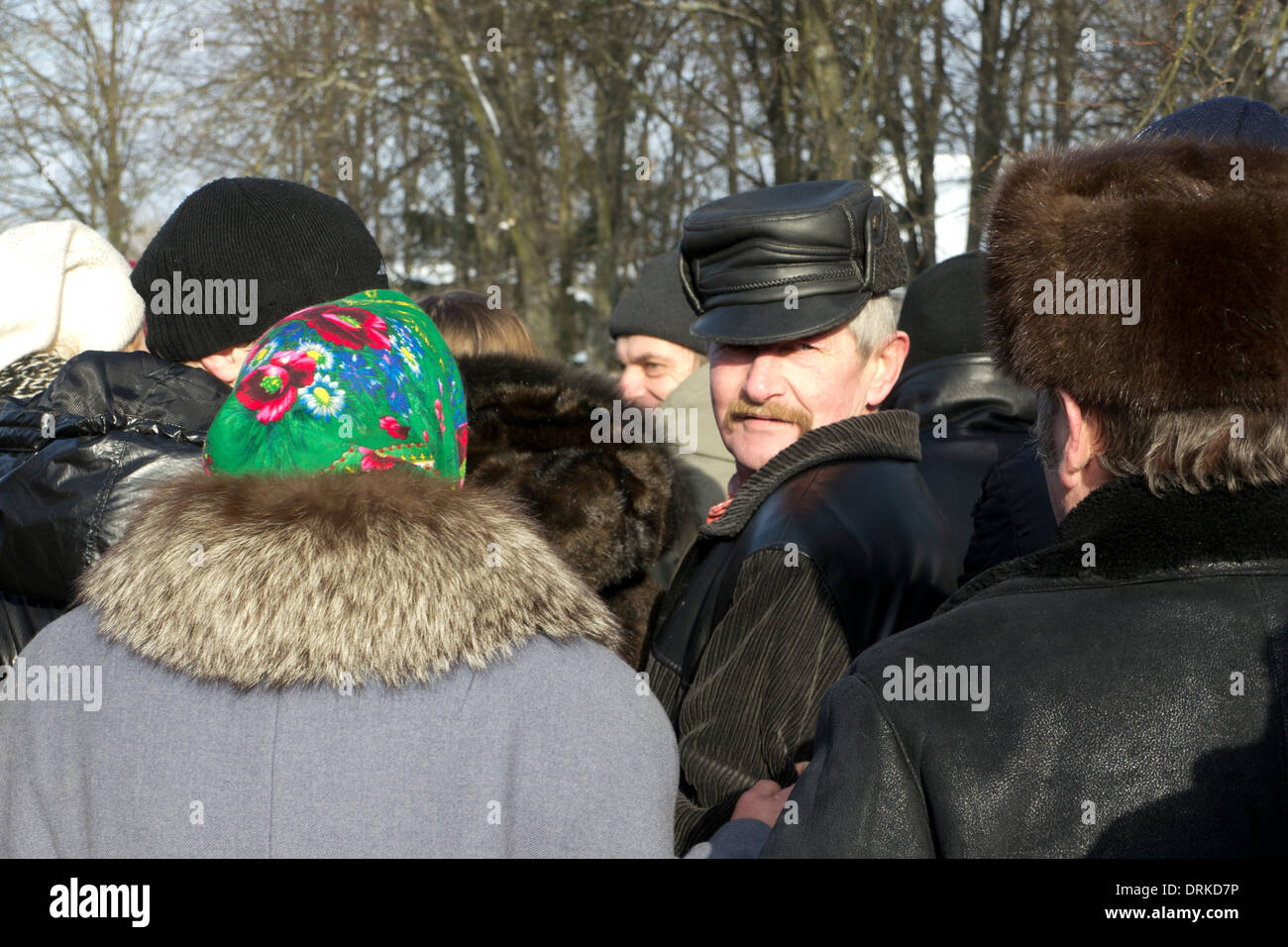 Ivankiv winter festival Ukraine burning man Stock Photo - Alamy