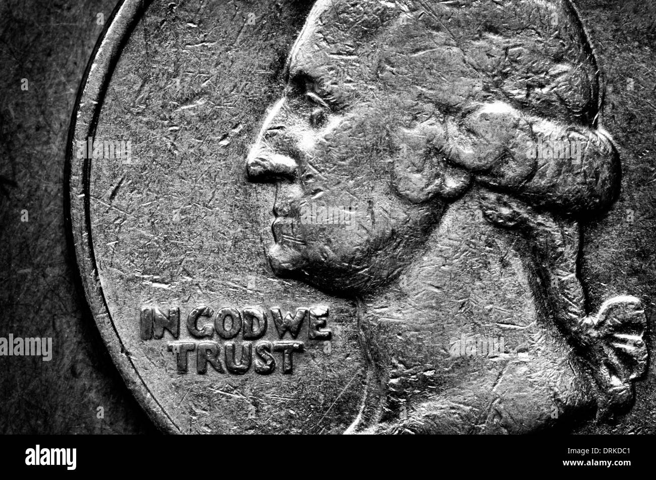 Coin of Silver American Money with words In God We Trust Stock Photo ...