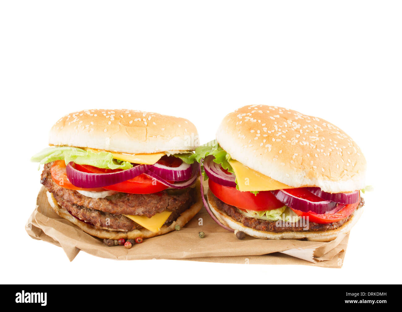 Bbq burgers grilled on Cut Out Stock Images & Pictures - Alamy