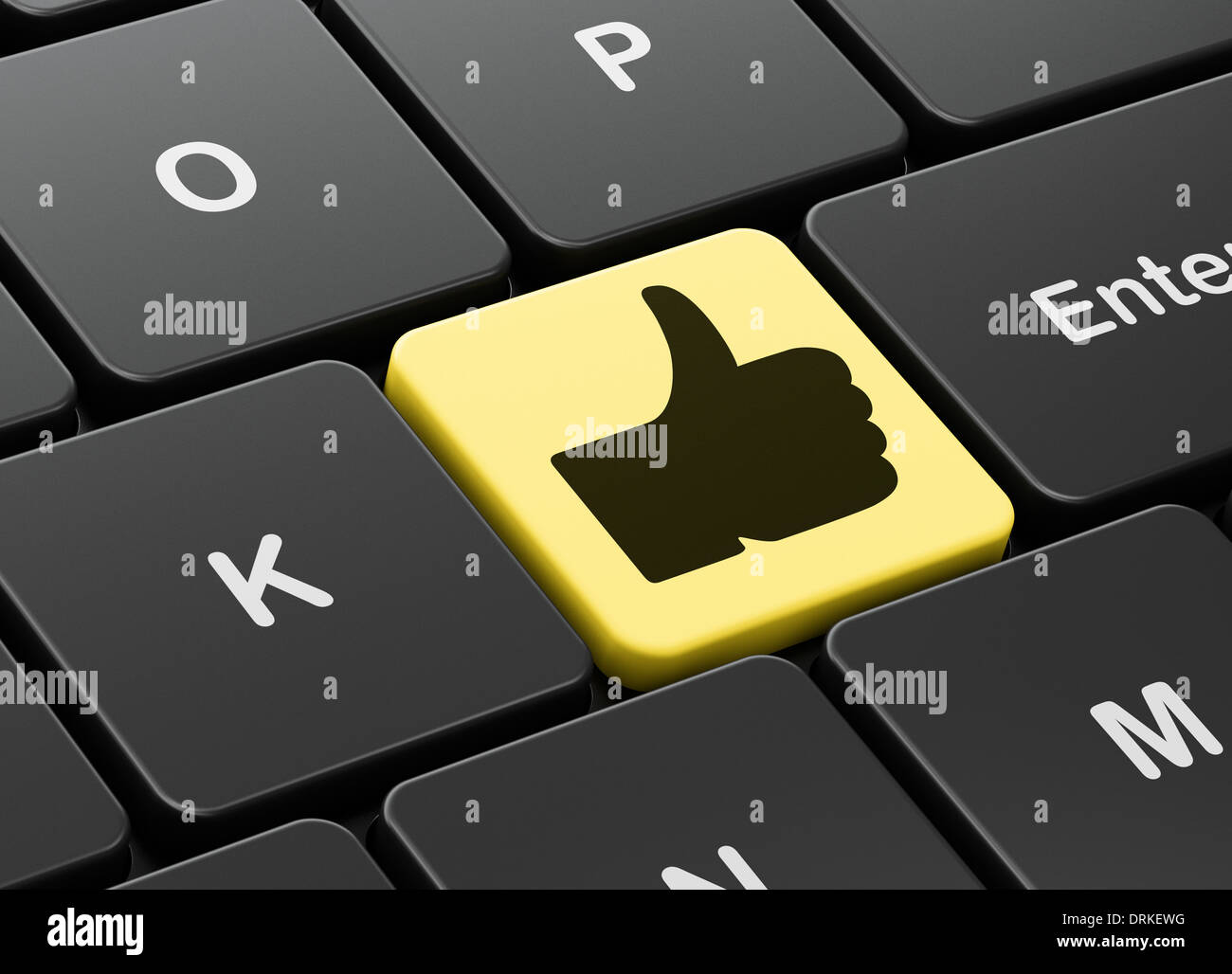 Social media concept: Thumb Up on computer keyboard background Stock ...