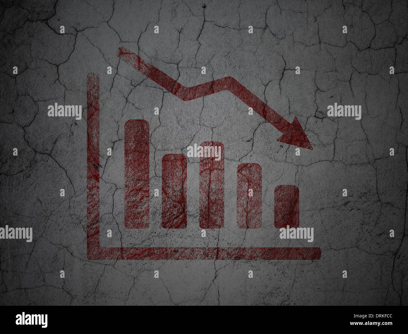 Marketing concept: Decline Graph on grunge wall background Stock Photo ...
