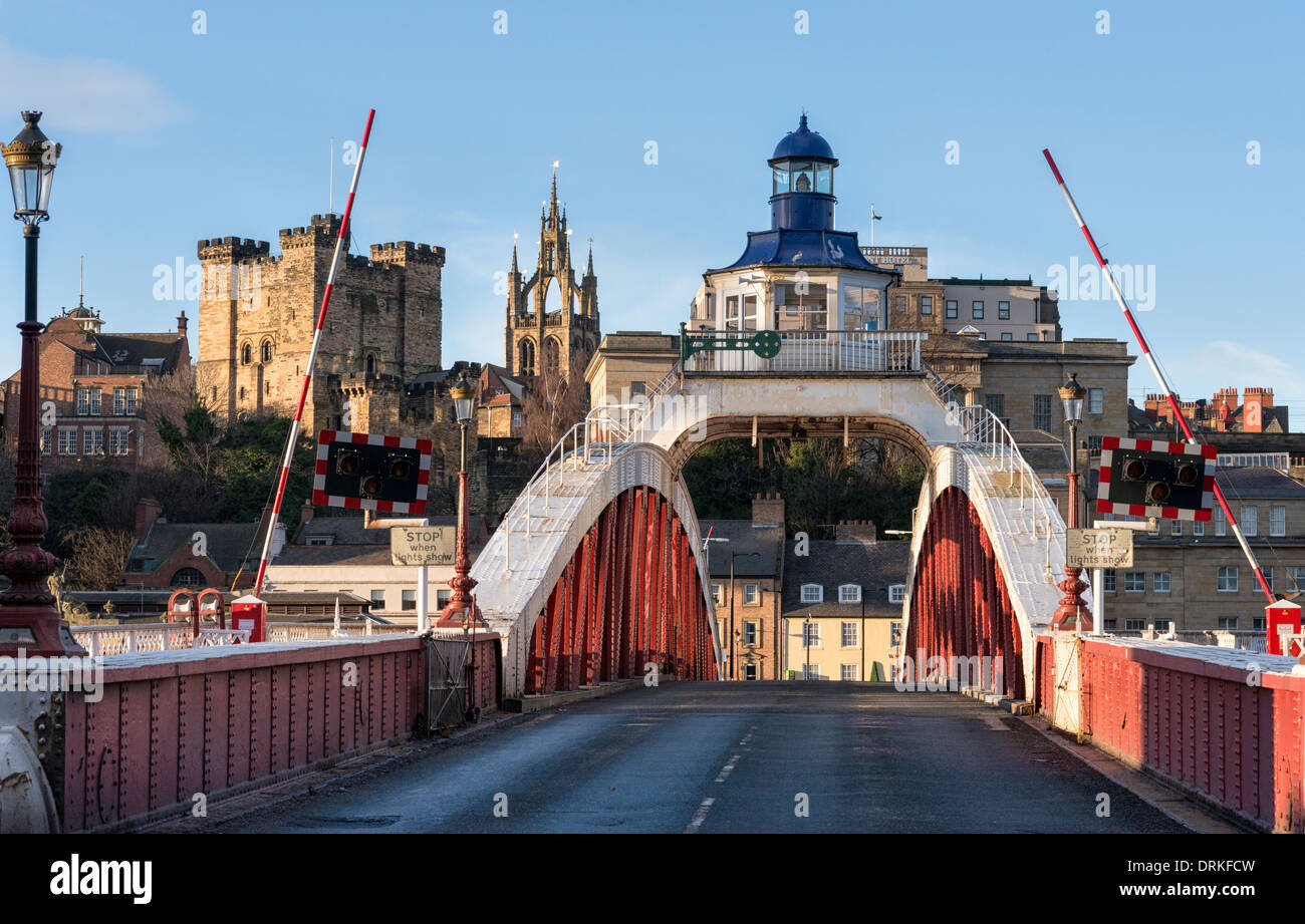 The Swing Bridge between Newcastle-upon-Tyne and Gateshead Stock Photo ...