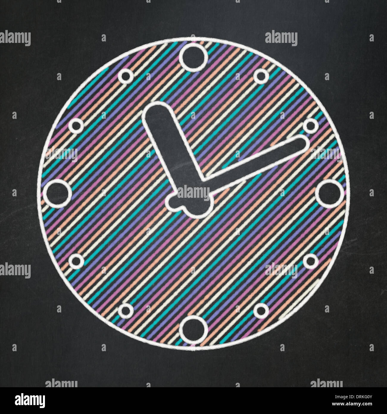 Timeline concept: Clock on chalkboard background Stock Photo - Alamy