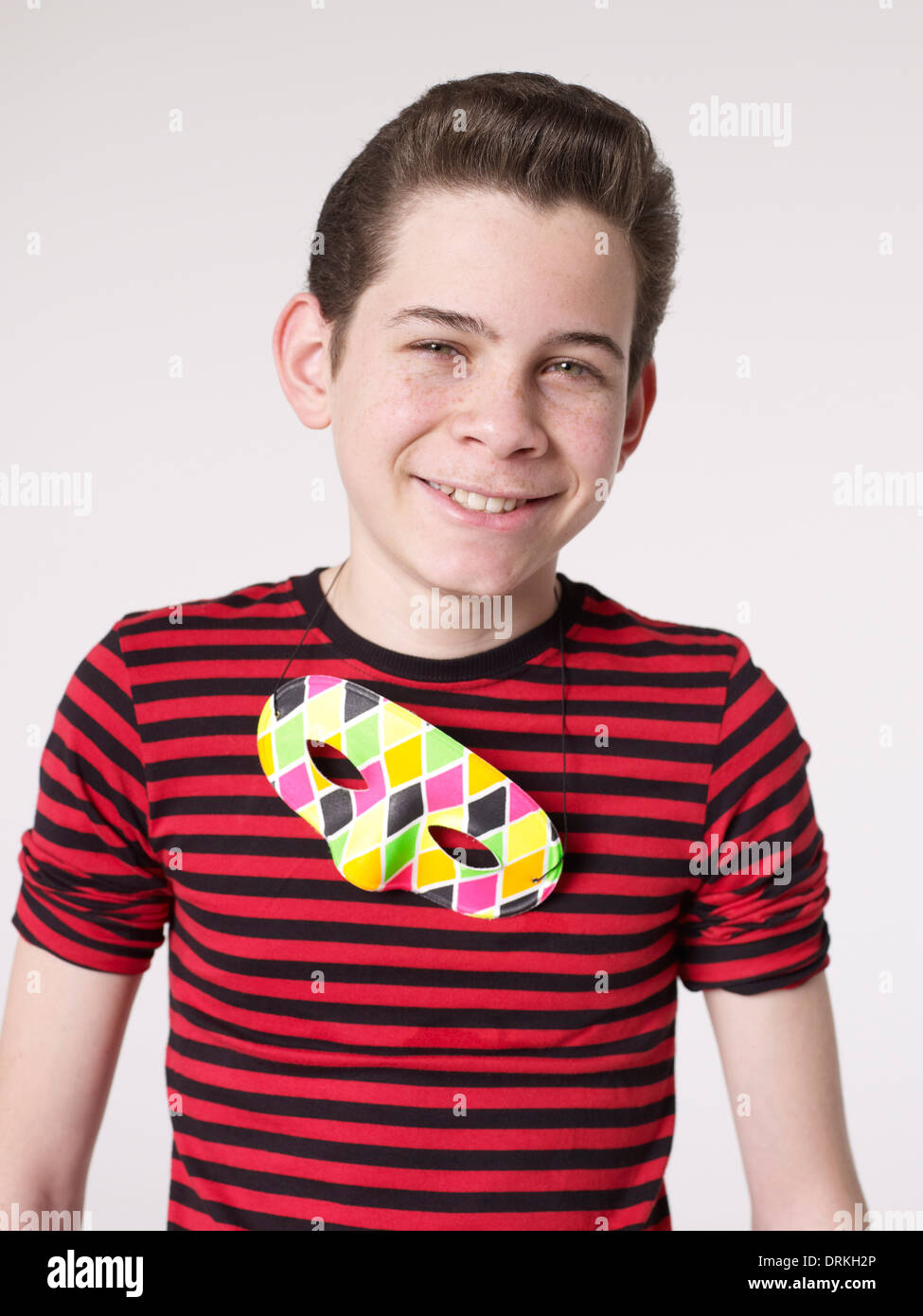 Boy with eye mask around his neck Stock Photo - Alamy