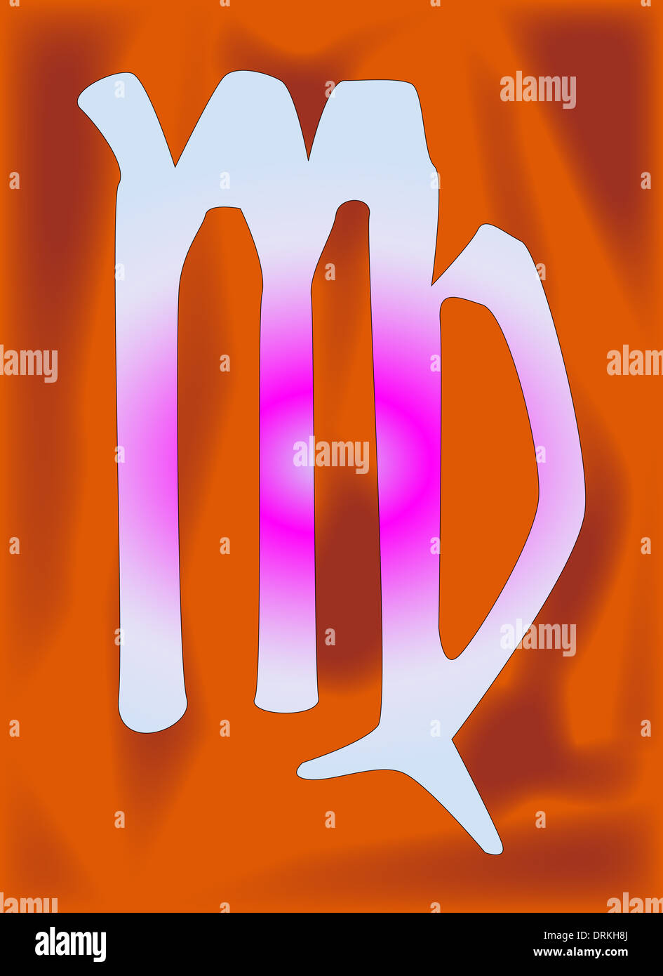 The astrological symbol for the sun sign Virgo Stock Photo - Alamy