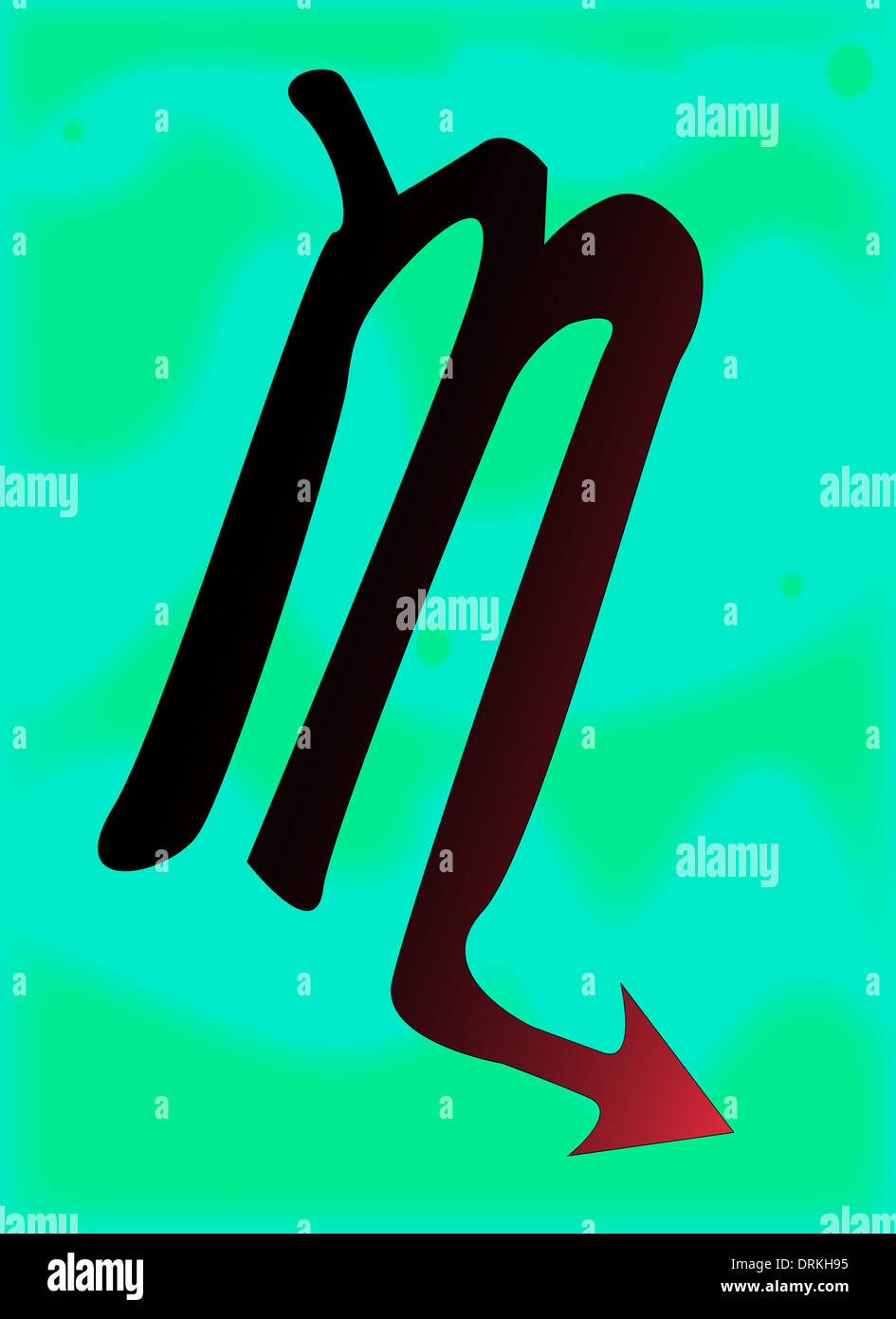 The astrological symbol for the sun sign Scorpio Stock Photo - Alamy