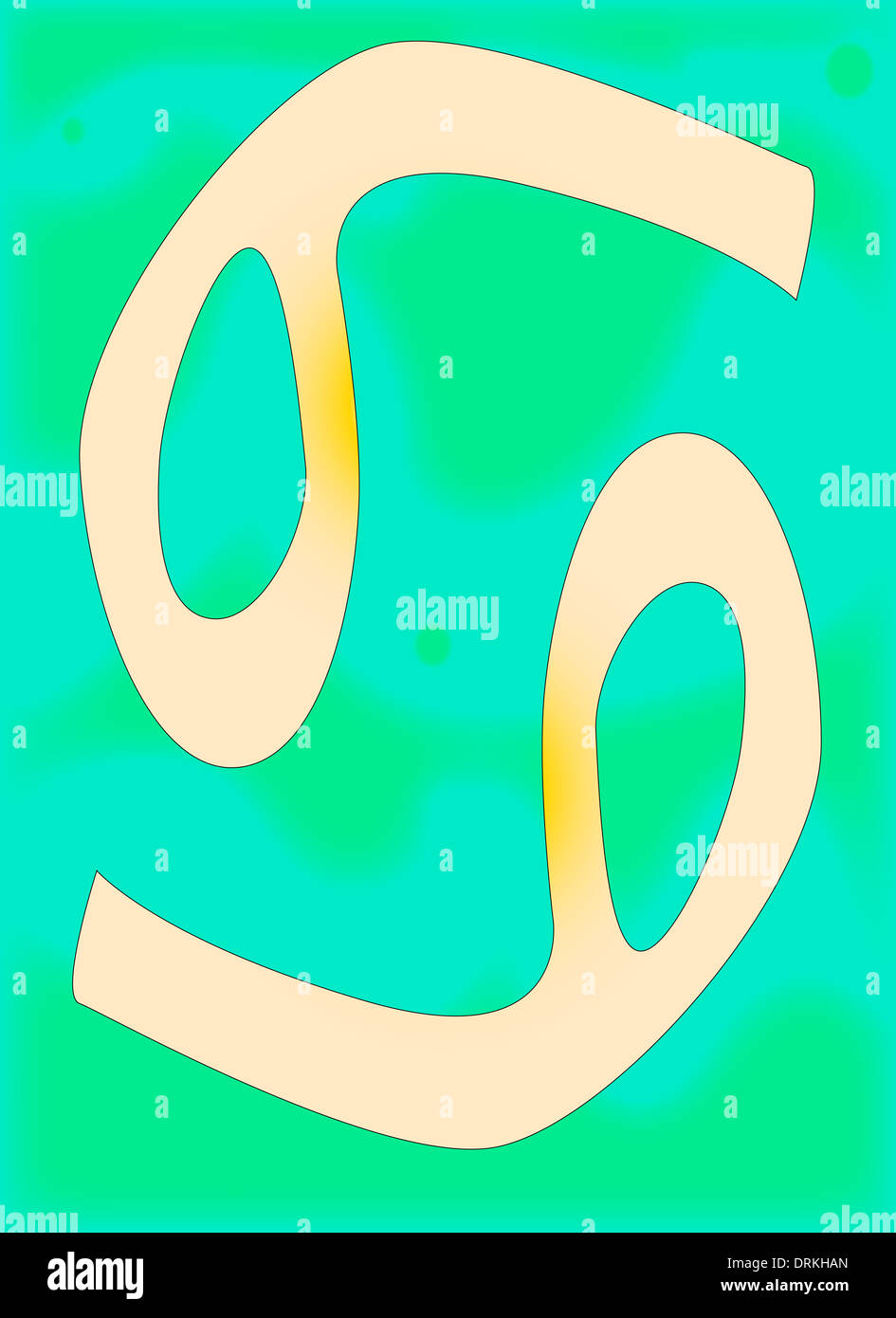 The astrological symbol for the sun sign Cancer Stock Photo - Alamy