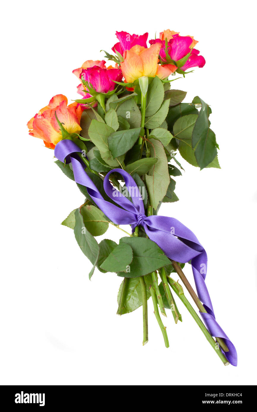 bouquet of orange and pink roses Stock Photo - Alamy