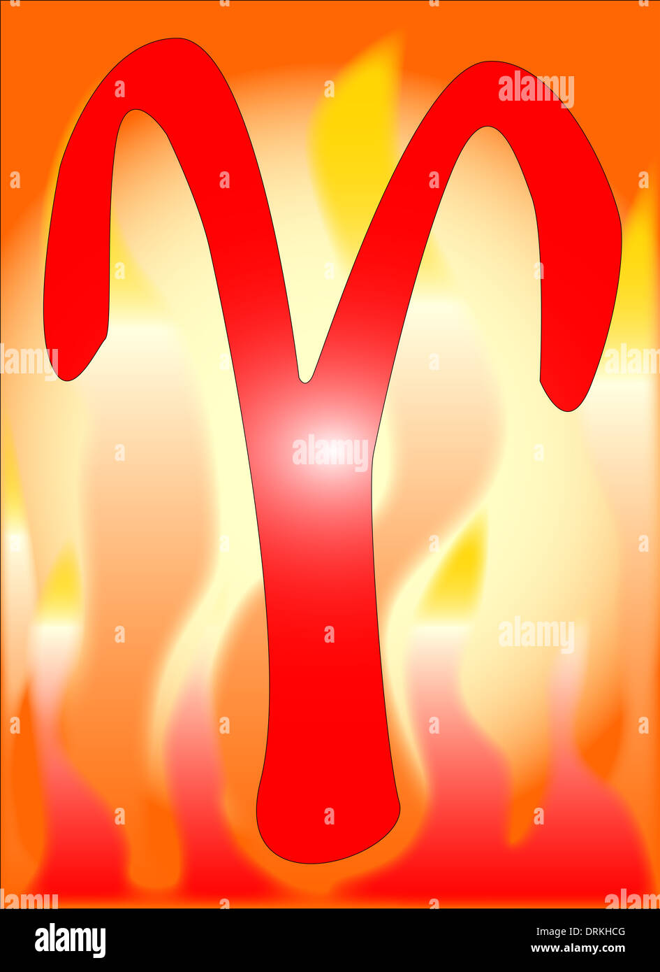 The astrological symbol for the sun sign Aries Stock Photo - Alamy