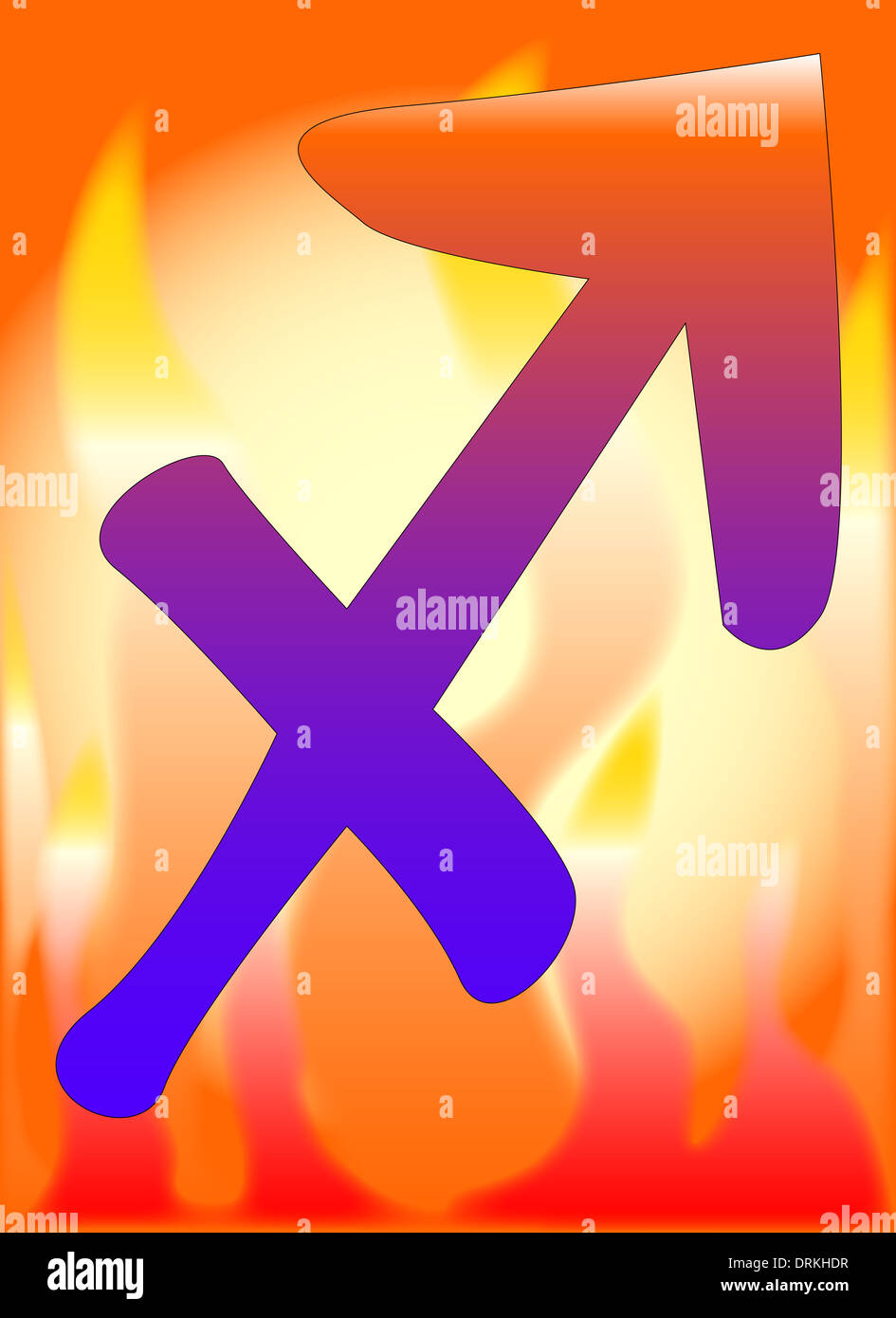 The astrological symbol for the sun sign Sagittarius Stock Photo - Alamy