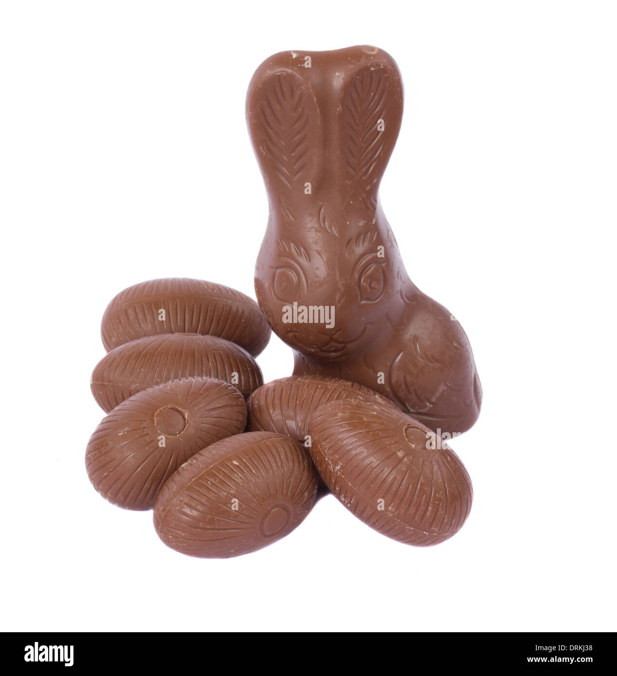 chocolate bunny with eggs Stock Photo - Alamy