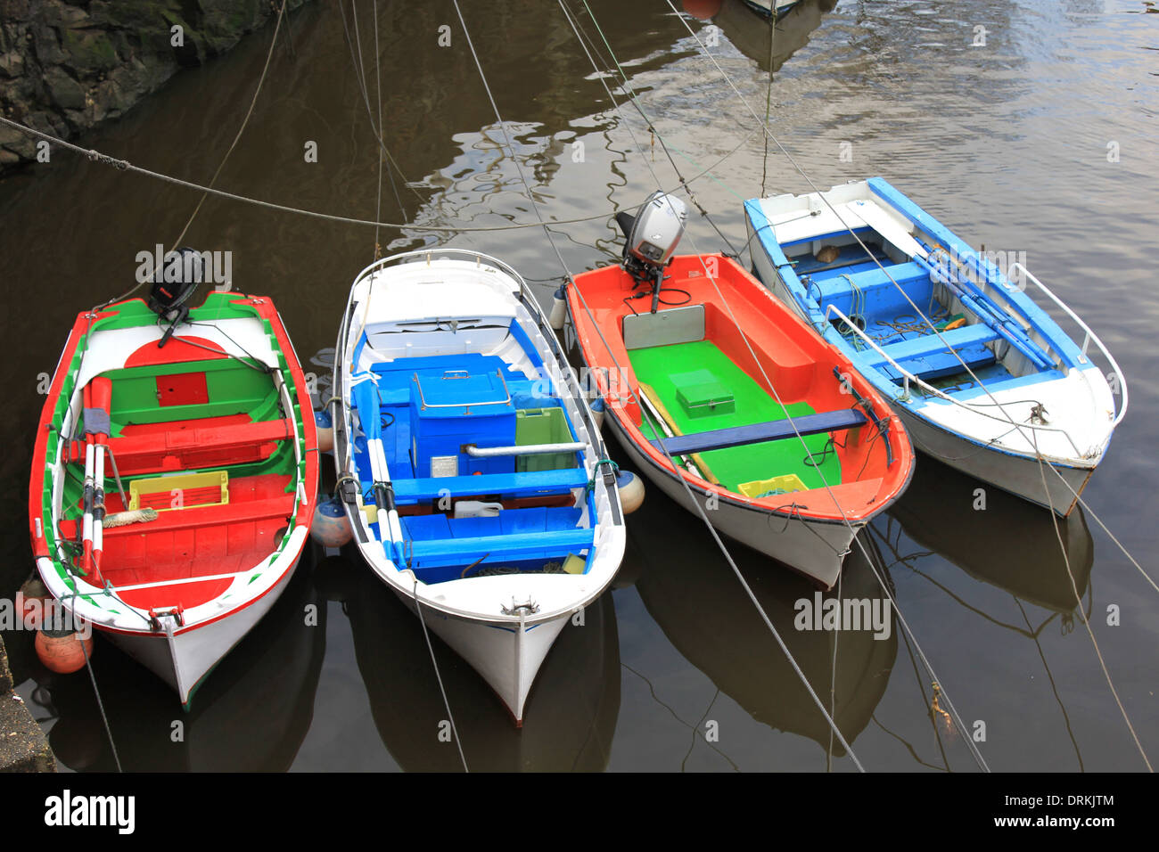Colorful boats in the harbor Stock Photo - Alamy