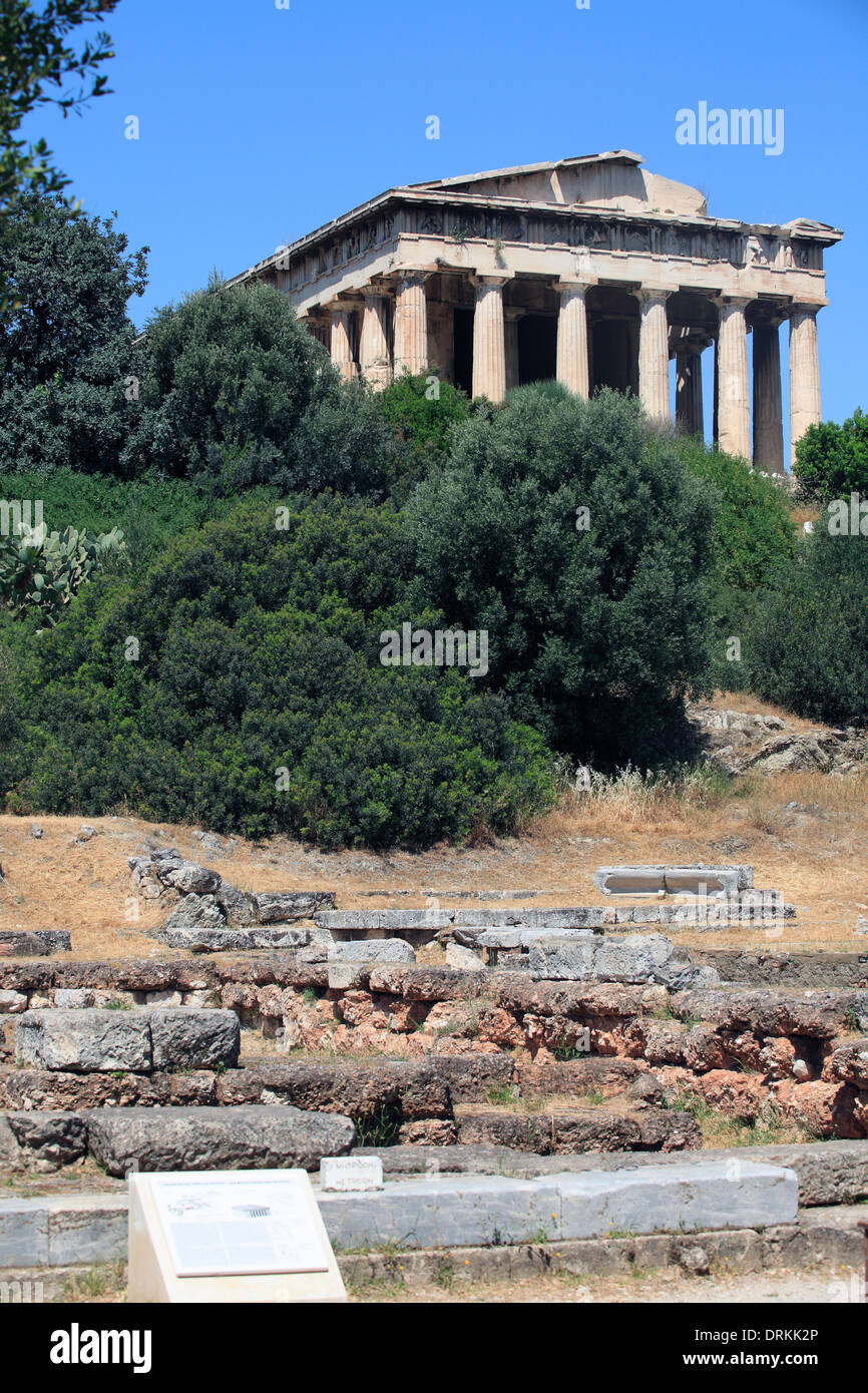 greece athens the athenian agora temple of hephaistos Stock Photo - Alamy