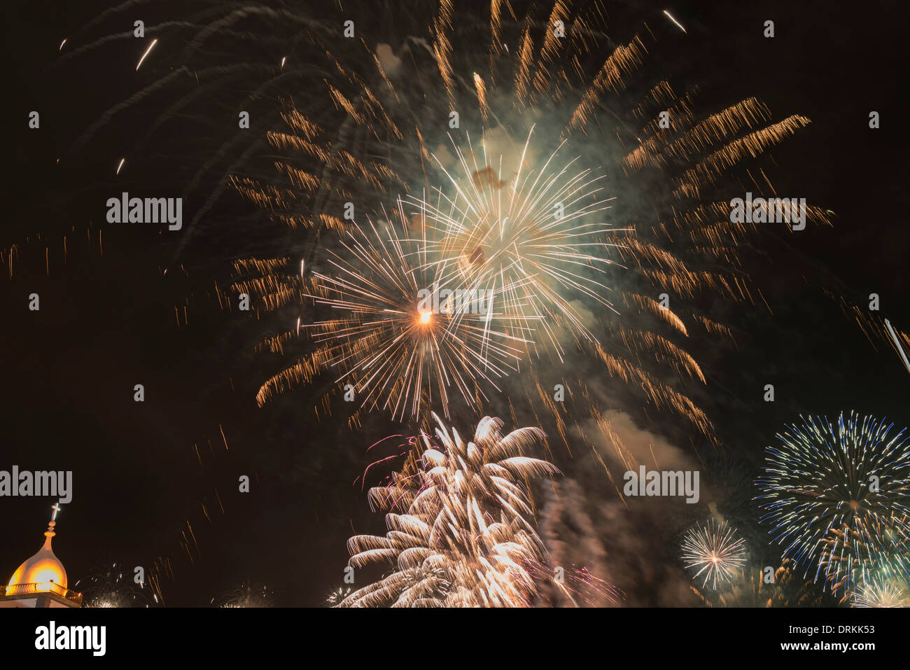 Portugal, Madeira, Funchal, fireworks at New Year's Eve Stock Photo - Alamy
