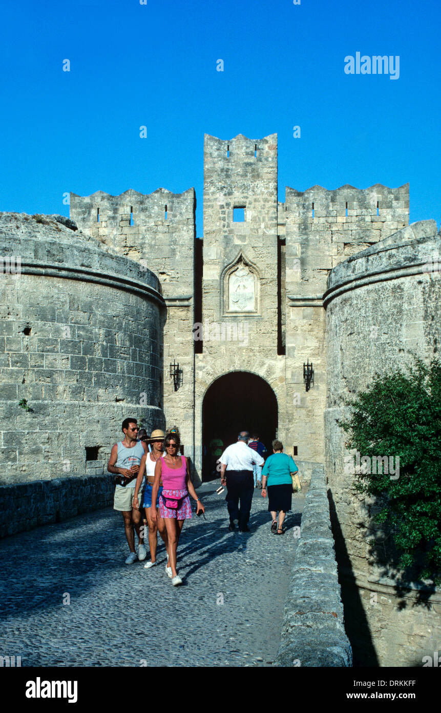 Medieval Amboise Gate or Gate d'Amboise (1512) in Town Walls of Rhodes ...