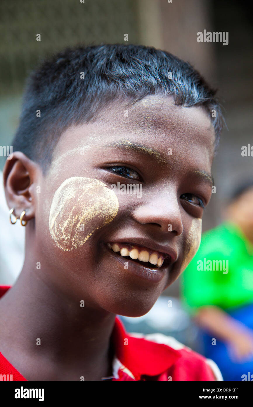 Burmese boy in Yangon, Myanmar Stock Photo - Alamy