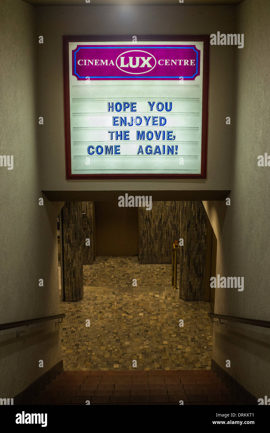 The exit of the Lux Cinema Centre, Banff, Alberta, Canada Stock Photo ...