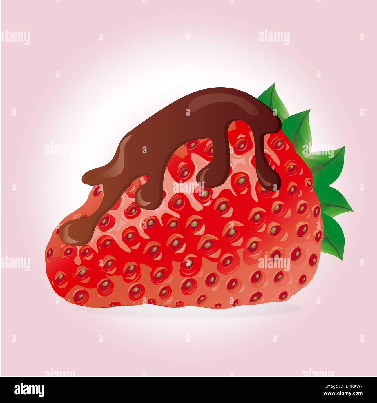 Realistic strawberry vector with chocolate Stock Photo - Alamy