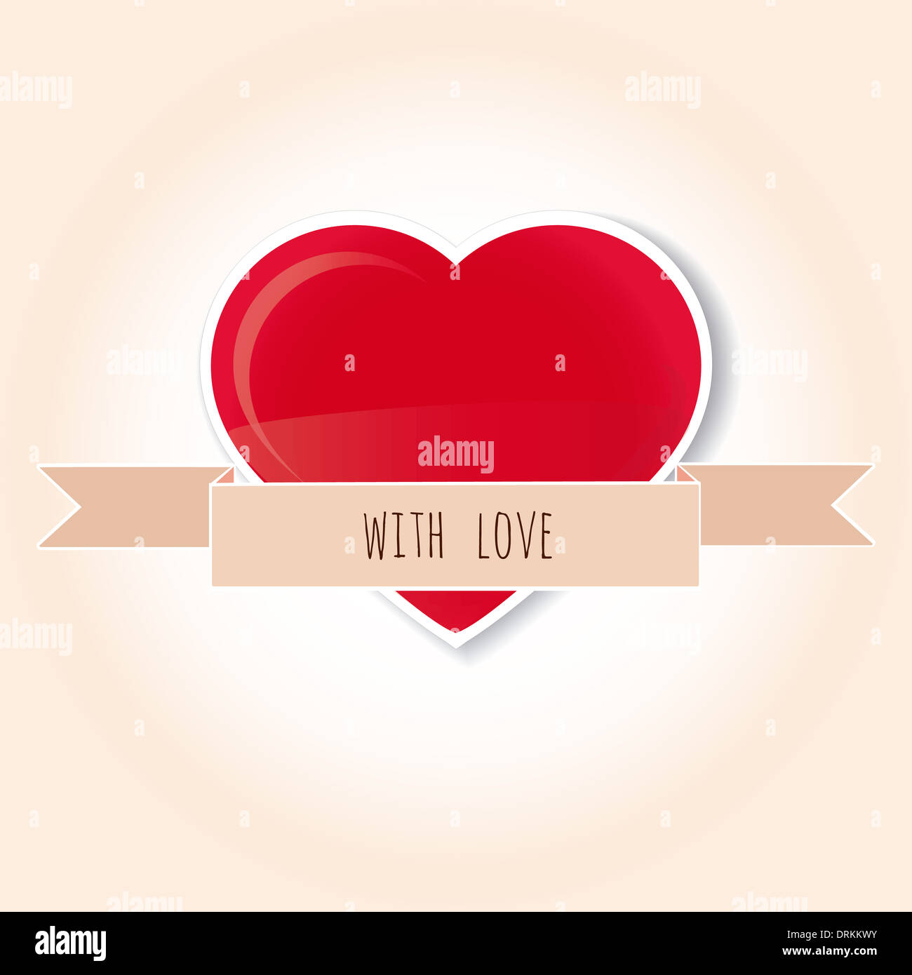Red heart label vector Stock Photo - Alamy