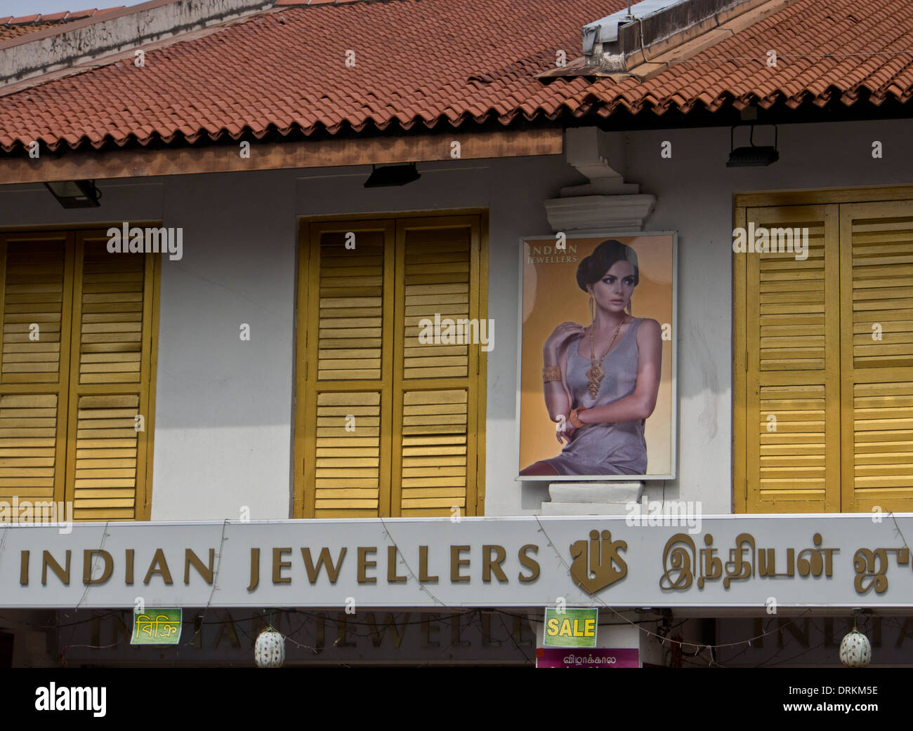 Shophouse and traditional shutters in windows in Little India ...