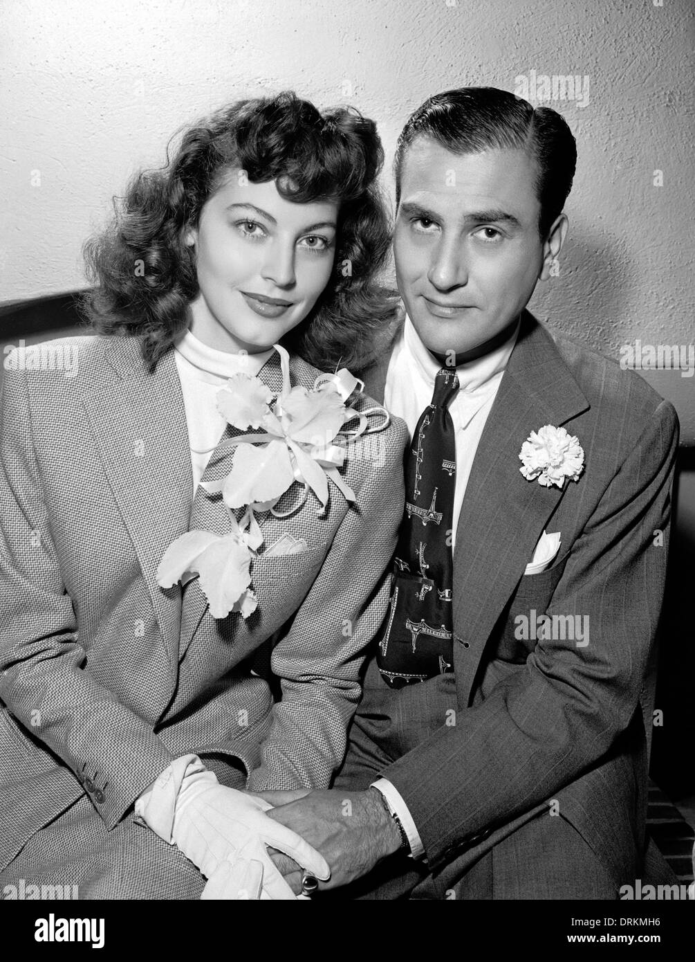 AVA GARDNER US film actress with Benjamin Tatar about 1946 Stock Photo ...