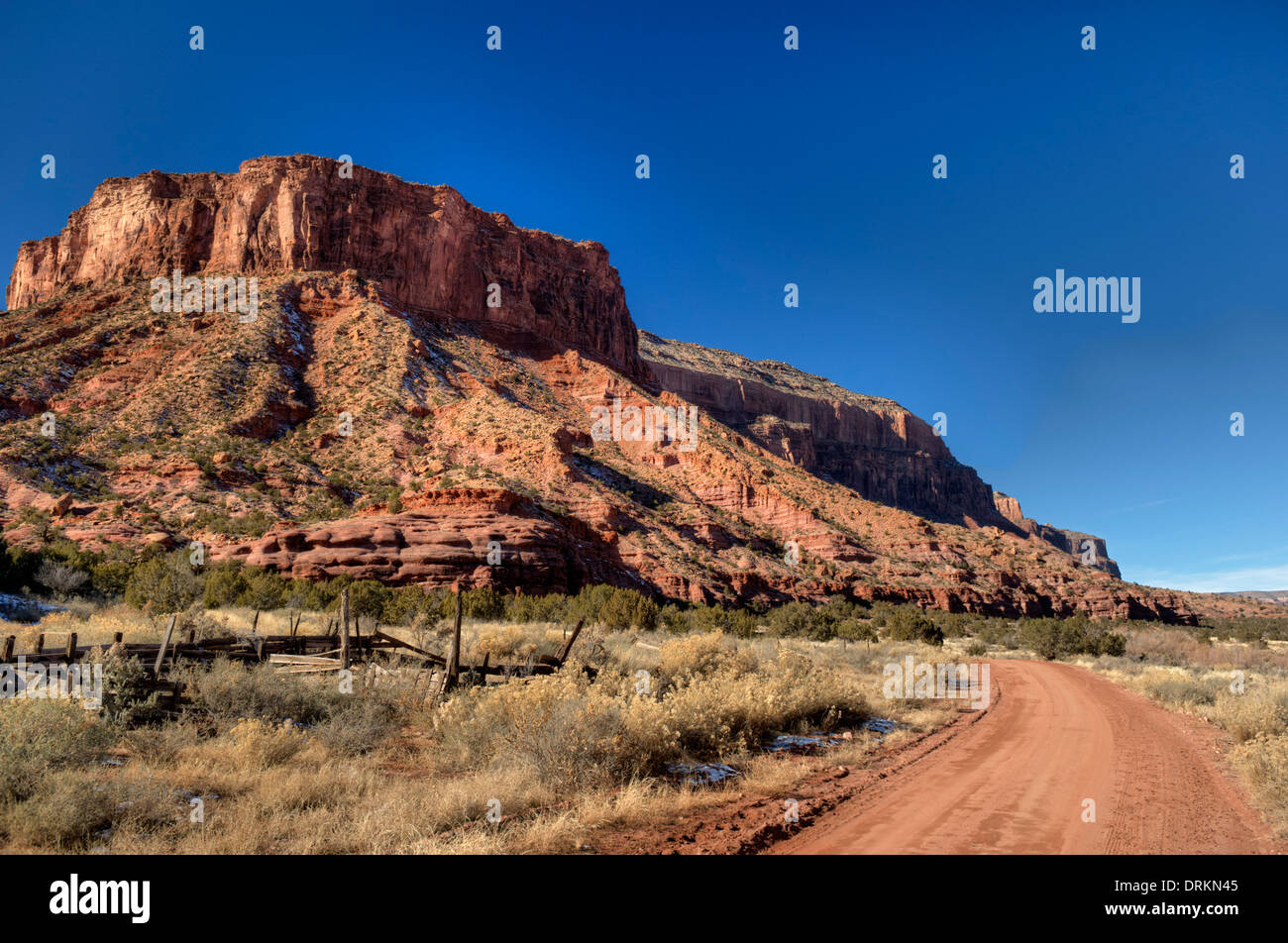Geological formations exposed in a sandstone bluff near Gateway ...