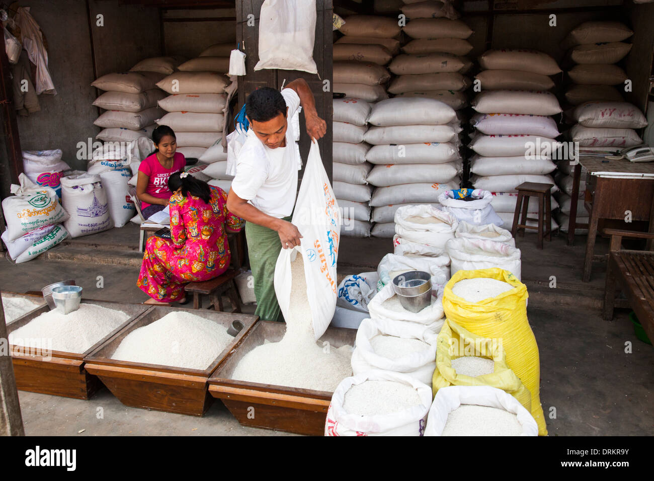 Rice vendor in Bagan Myanmar Stock Photo - Alamy