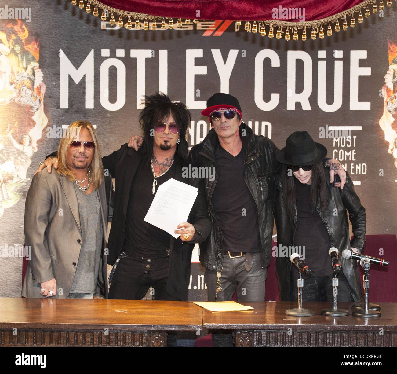 Hollywood, California, USA. 28th Jan, 2014. Motley Crue Band members ...