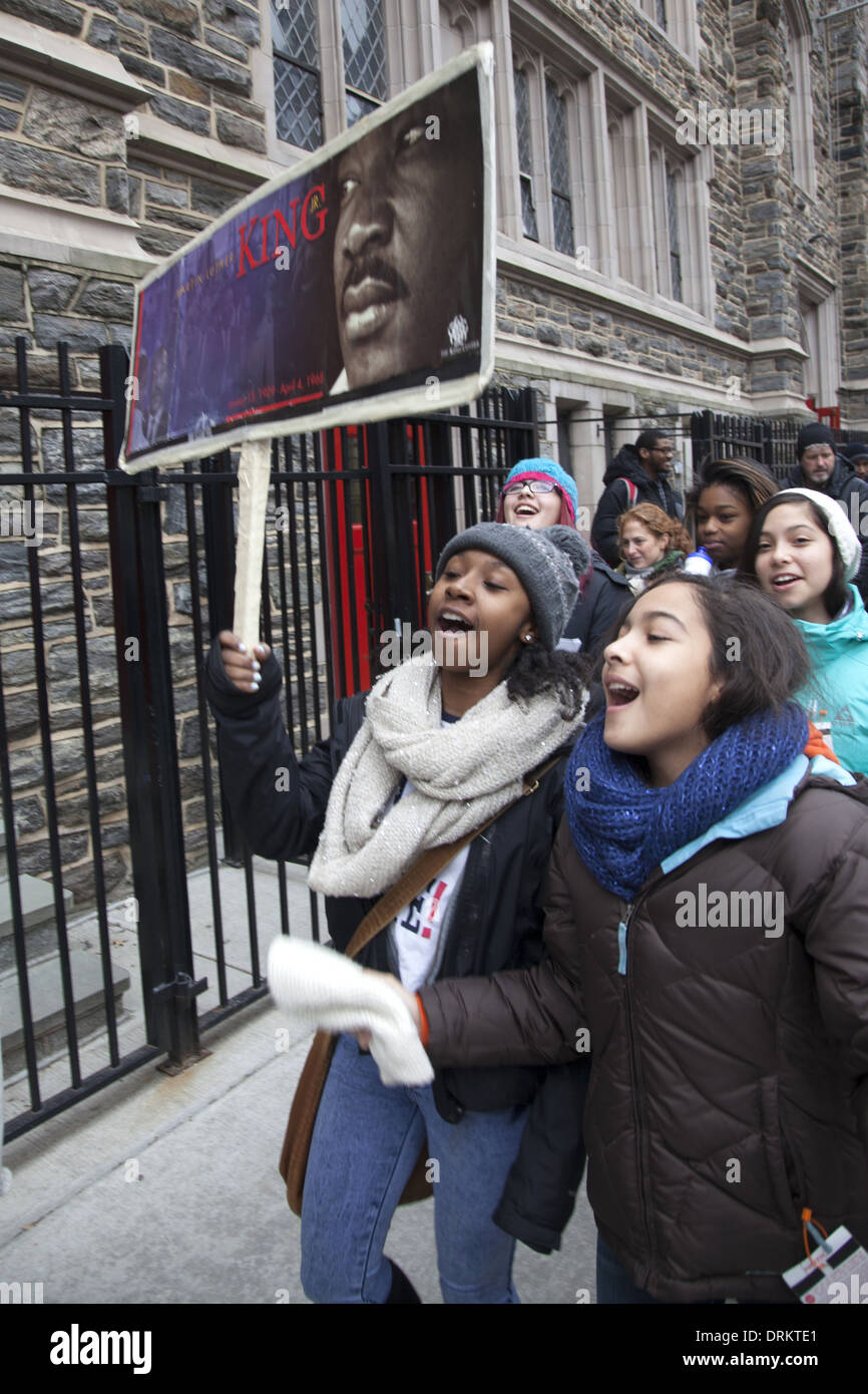 Annual Martin Luther King Day Parade in Harlem with speeches by ...