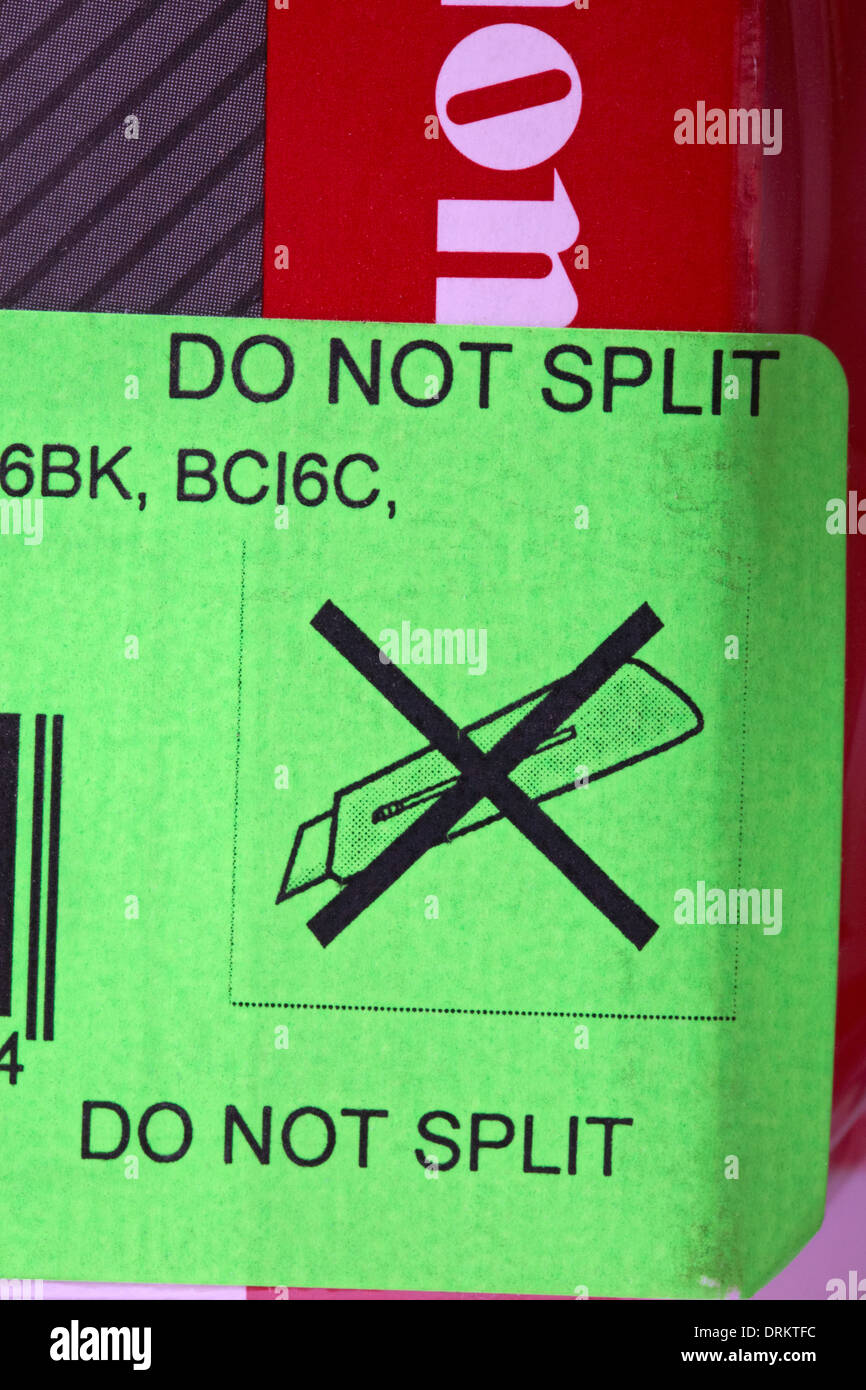 do not split sticker on pack of Canon ink cartridges Stock Photo - Alamy