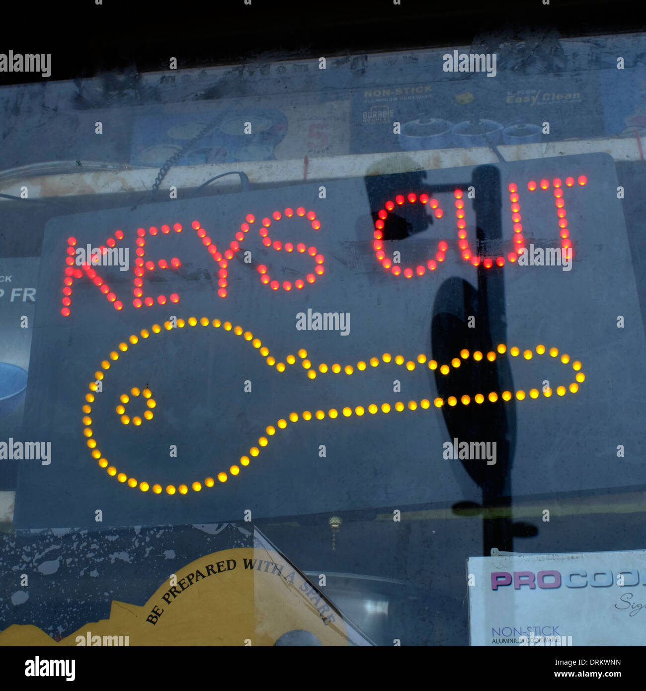 Keys cut here sign hi-res stock photography and images - Alamy