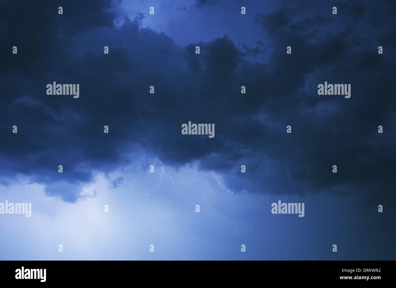 Stormy Night Sky. Cloudy Stormy Clouds Illuminated by Lightnings. Severe Weather Photography ...