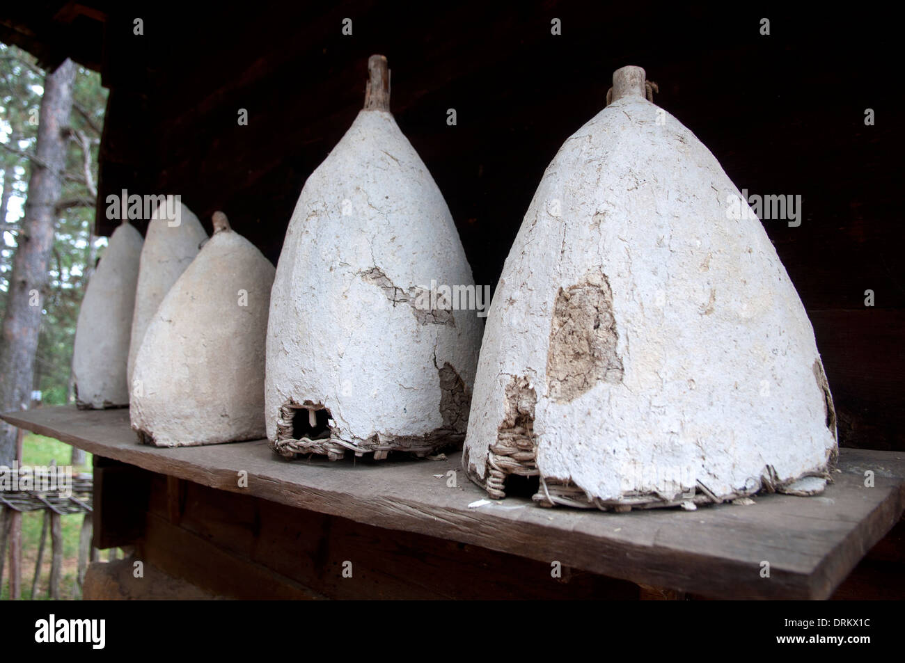 Bee hives, Sirogojno Old Village Museum, Serbia Stock Photo - Alamy