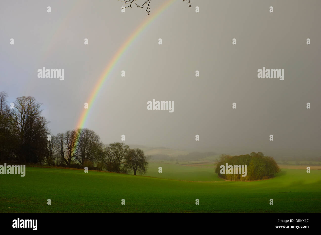 Rainbow over countryside hi-res stock photography and images - Alamy