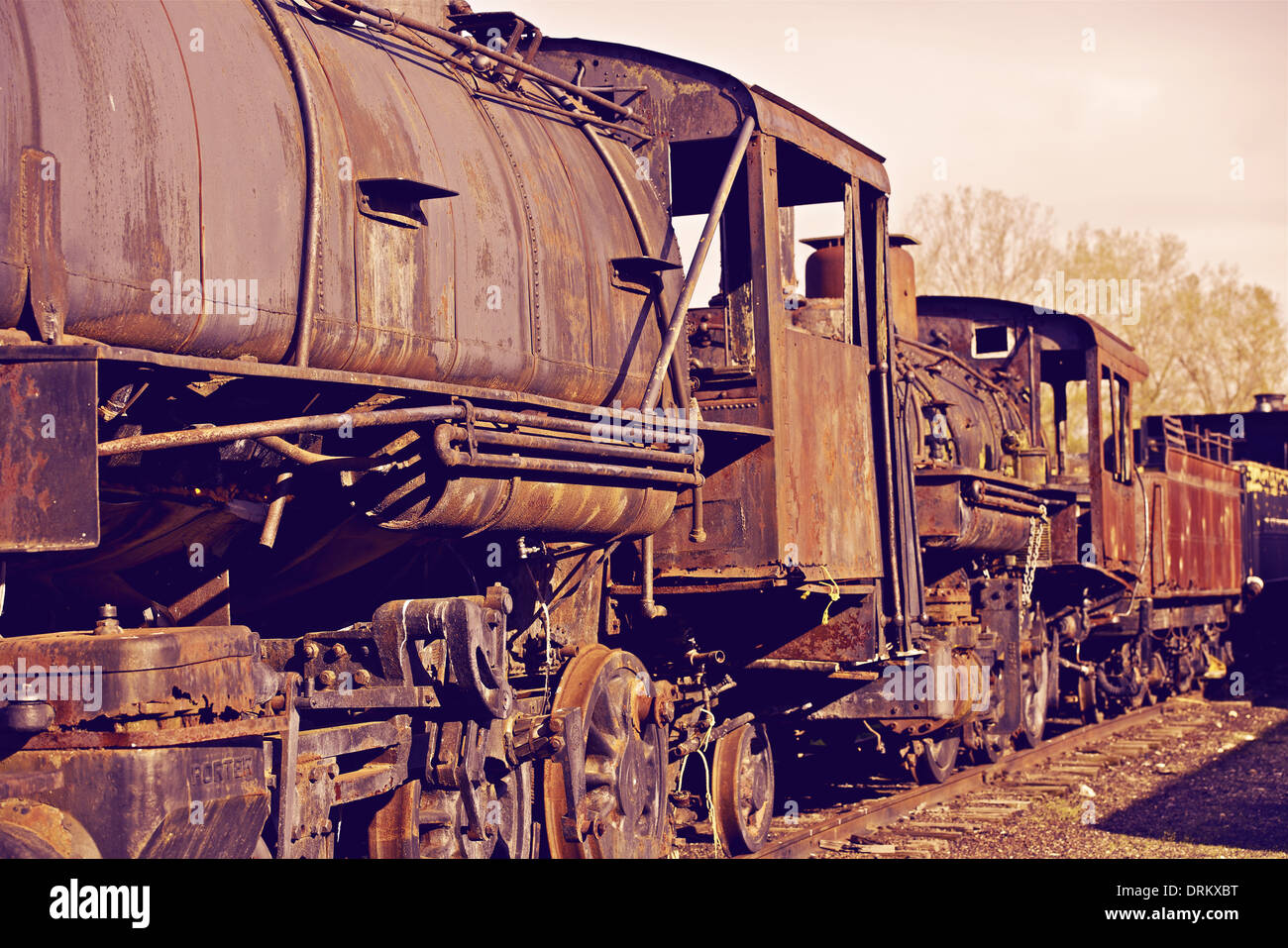 Rusty Locomotives in the Museum. Aged Out of Service Rusty Steam ...