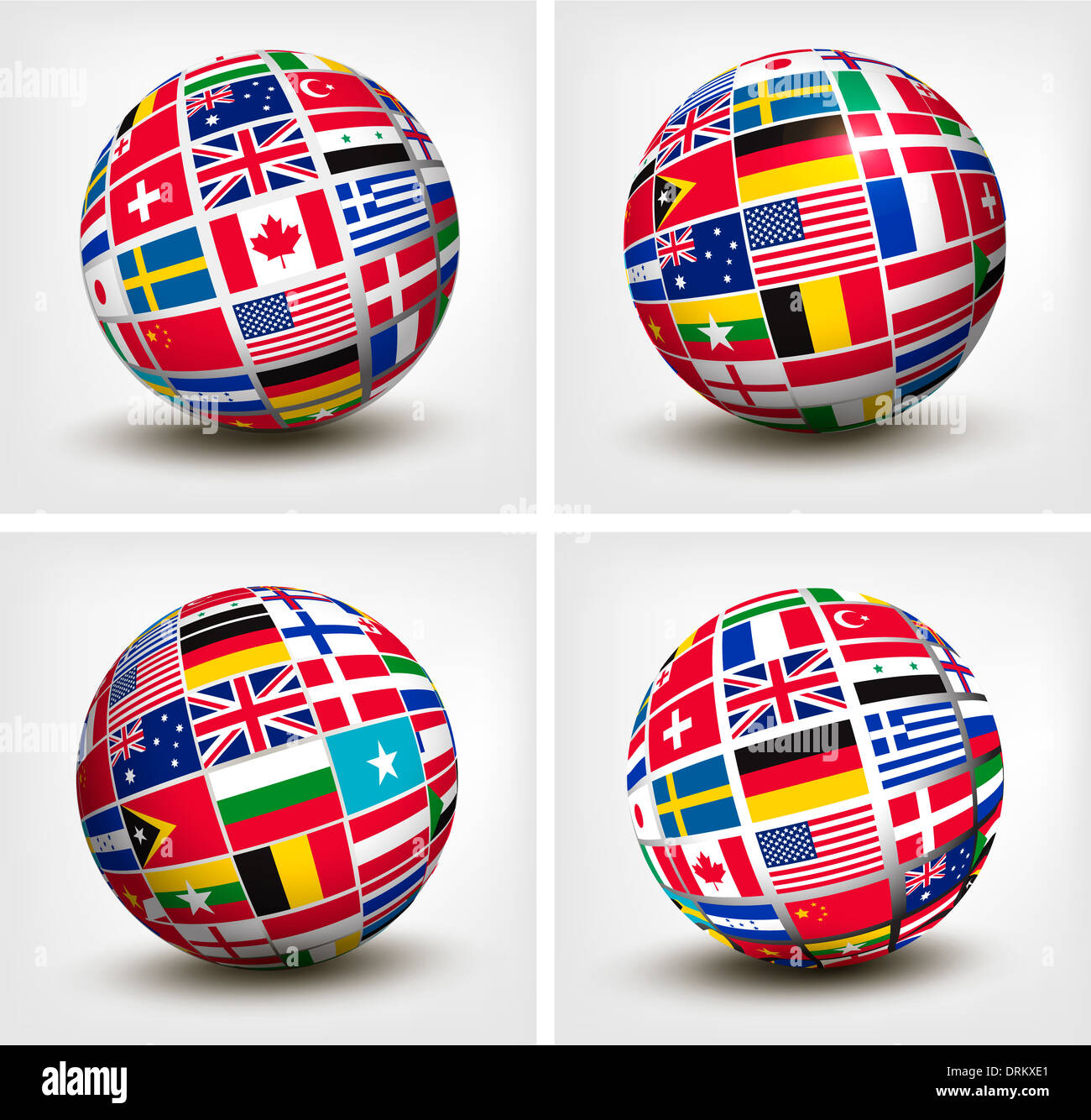 Flags of the world in globe. Vector illustration Stock Photo - Alamy
