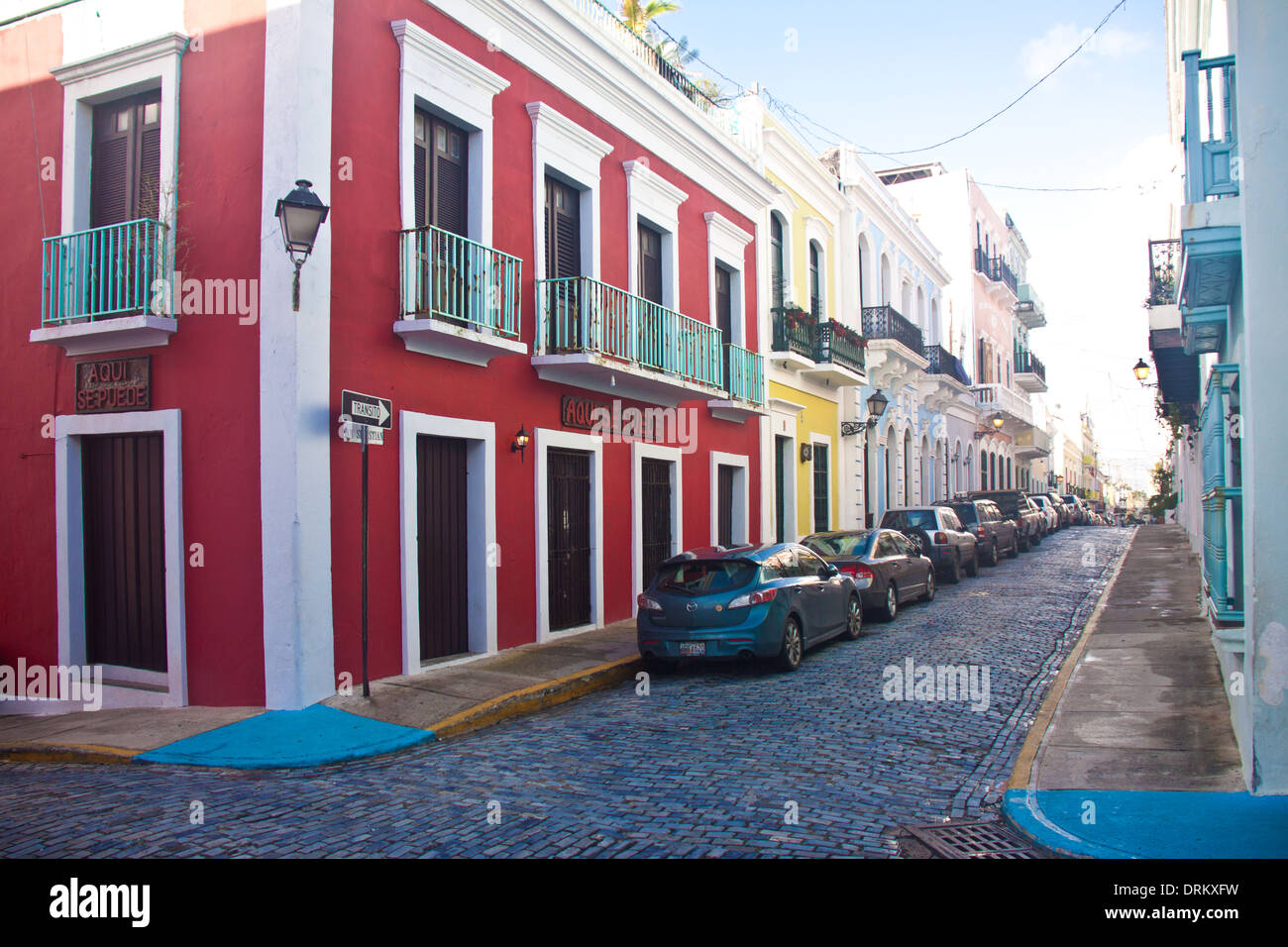 Early morning street scene in Old San Juan, Puerto Rico Stock Photo - Alamy