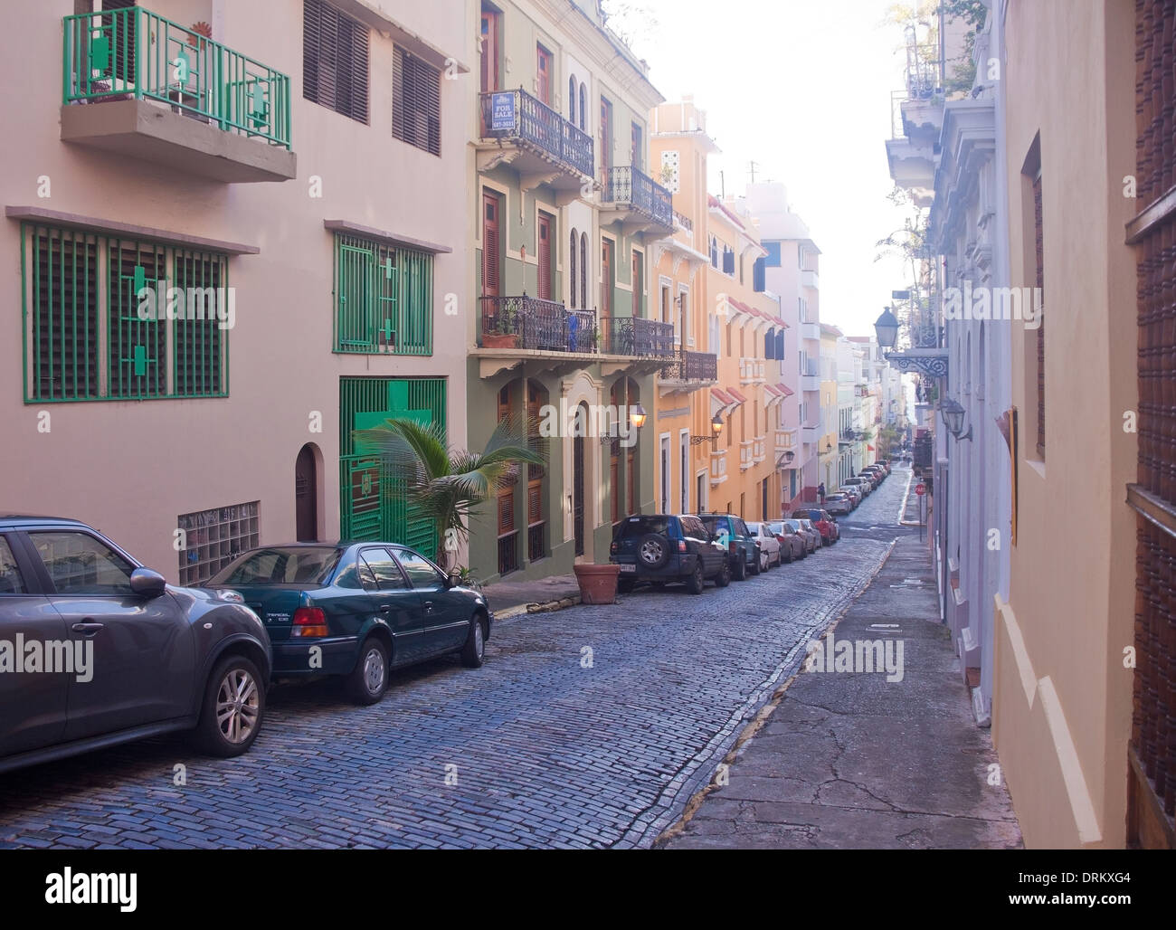 Early morning street scene in Old San Juan, Puerto Rico Stock Photo - Alamy