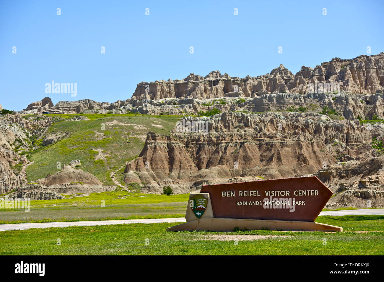 Ben Reifel Visitor Center Sign in Badlands National Park. Badlands ...