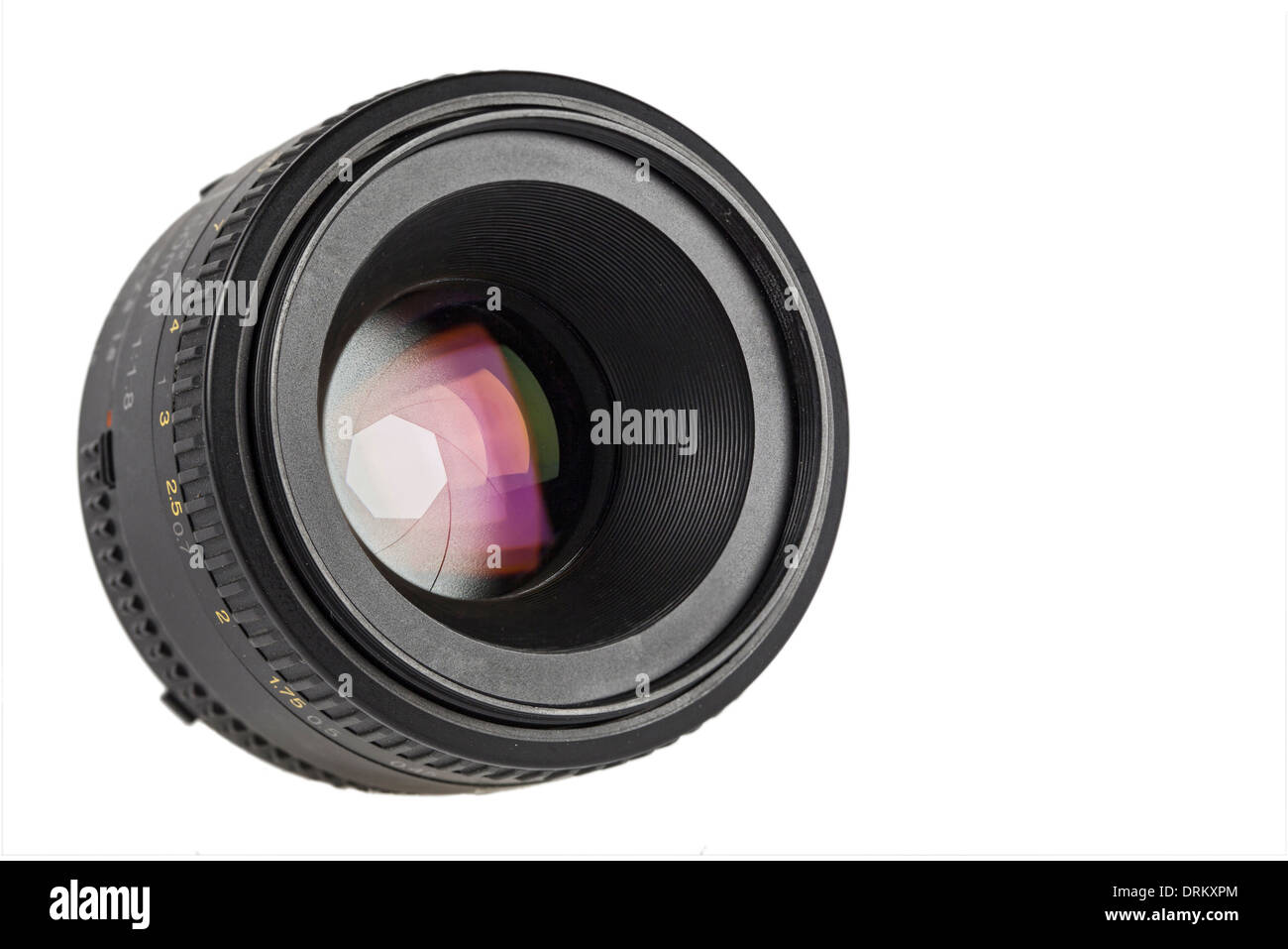 Nice camera lens isolated on white background Stock Photo - Alamy