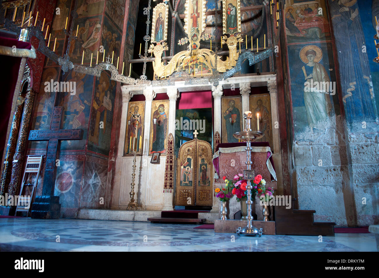 Apsis of Visoki Dečani medieval Church, Kosovo Stock Photo - Alamy
